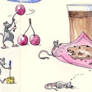 Mouse Art Animal Illustrations Food Art - Etsy
