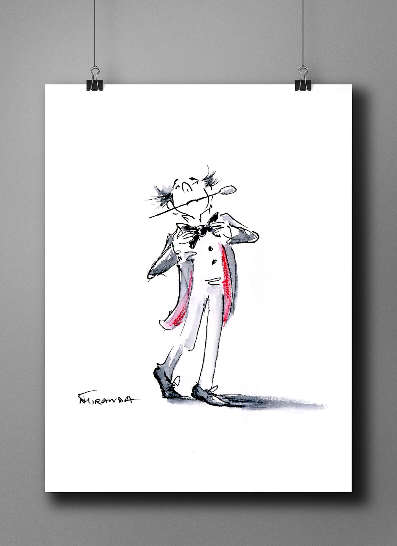 Musician Illustration Maestro Cartoon - Etsy
