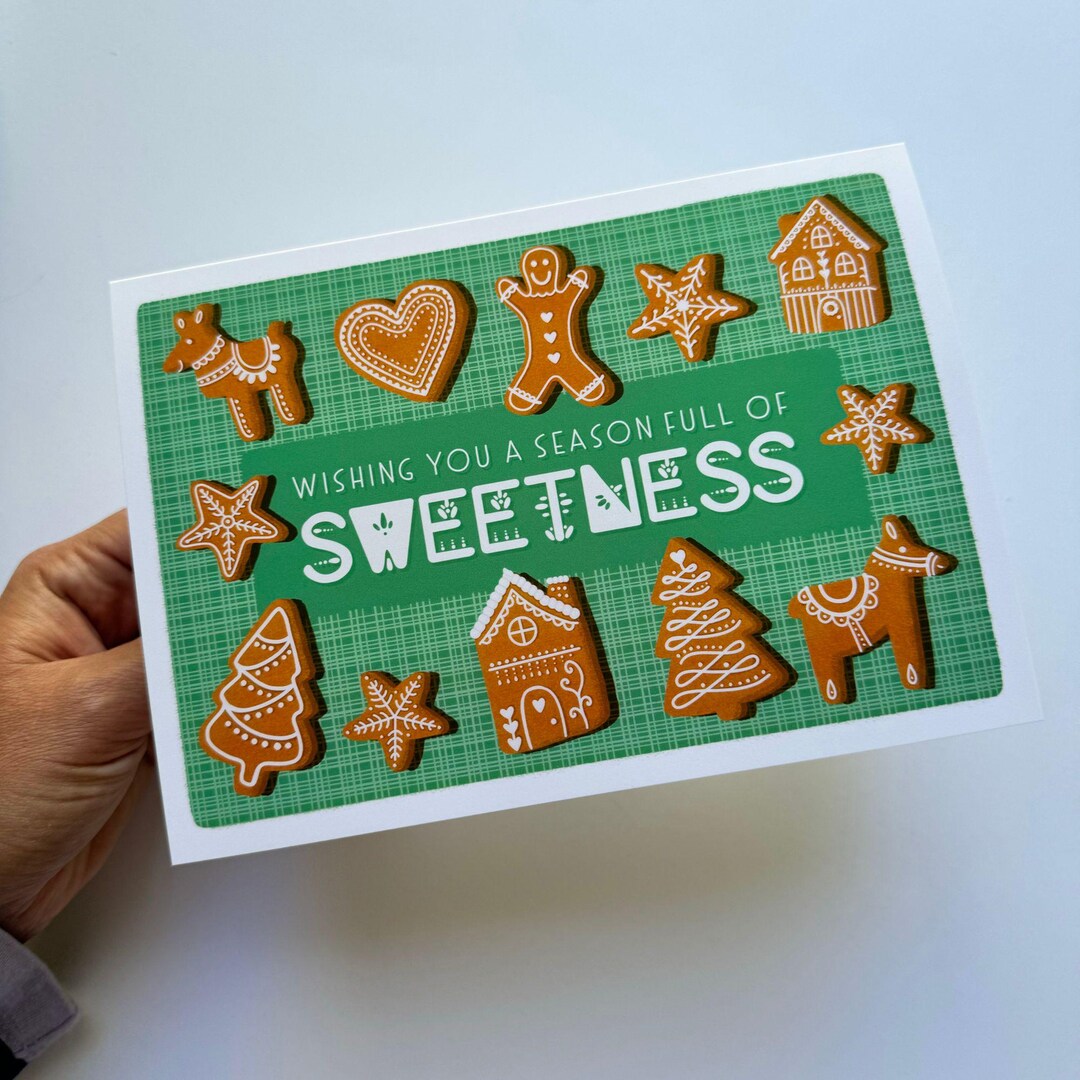 Gingerbread Holiday Card • Christmas Card Featuring Festive Gingerbread ...