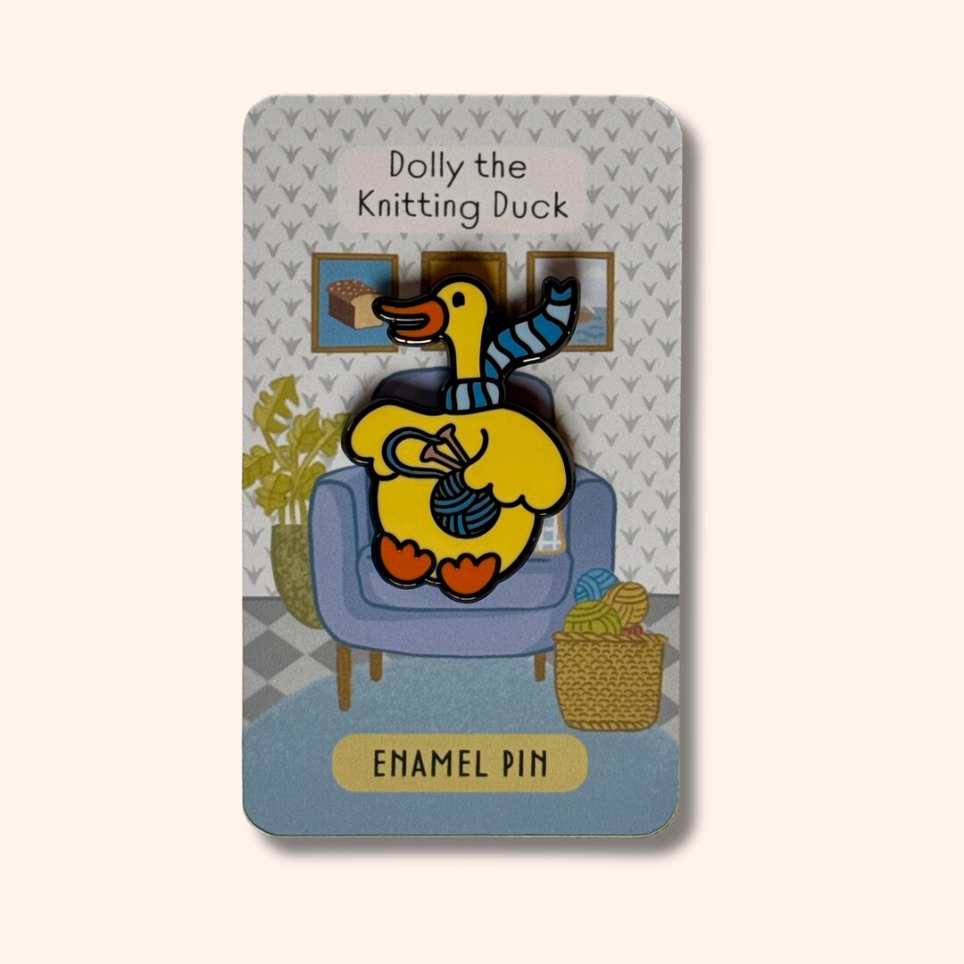 Dolly the Knitting Duck Enamel Pin • Cute Animal Pin, Culinary Pin ...