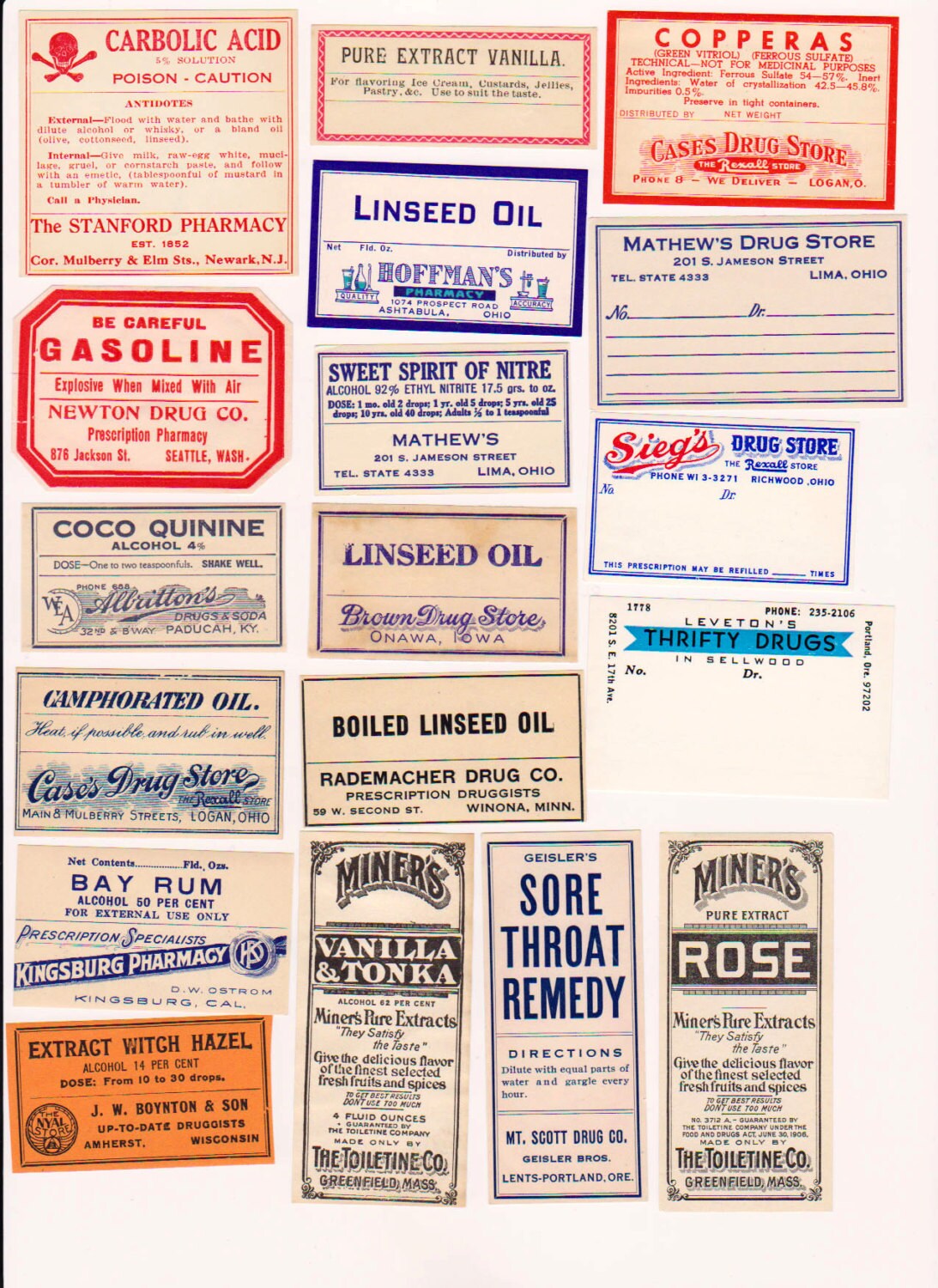 Vintage Apothecary Labels Pharmacy Collage Sheet Digital Download ...