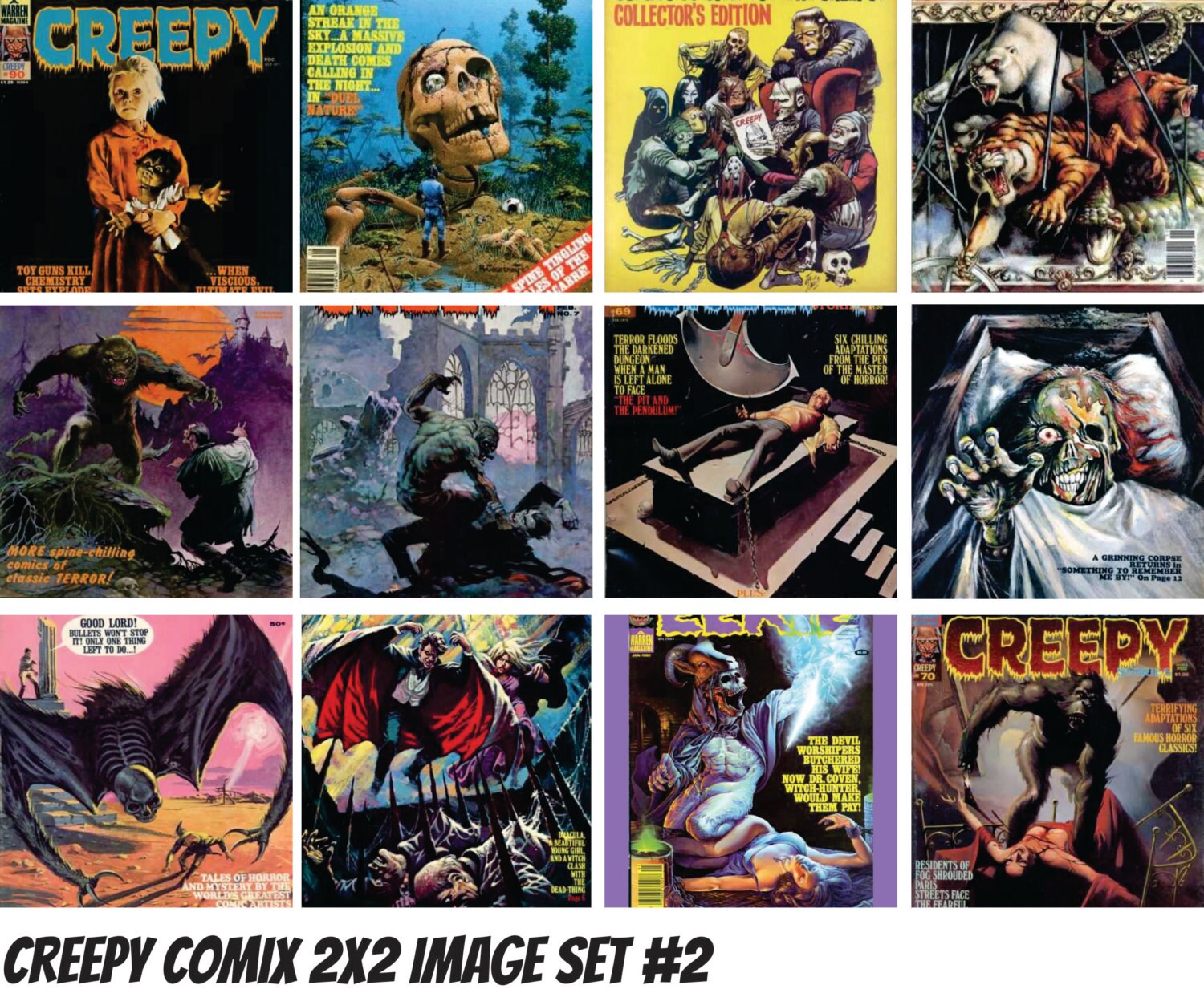 Vintage Creepy Horror Comic Book Images 1x1 and 2x2 Jpeg Format Creep 2 ...