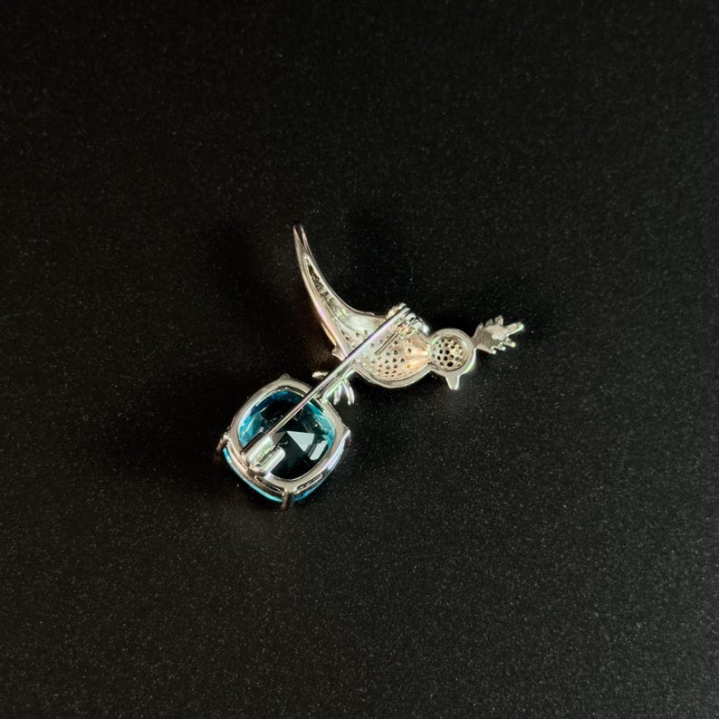 Sky Blue Zircon Bird Brooch, Animal Brooch, Mini Brooch. - Etsy Australia