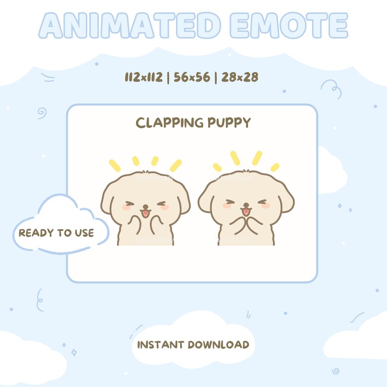 Animated Clapping Puppy Emote | Cute Dog Emote for Twitch | Youtube ...