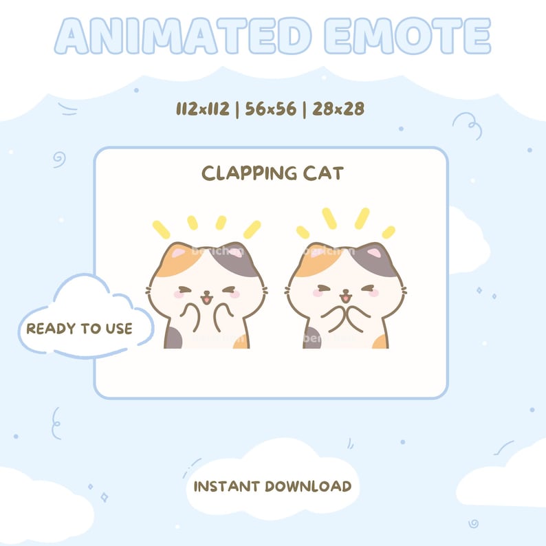 Animated Clapping Cat Emote | Cute Cat Emote for Twitch | Youtube ...