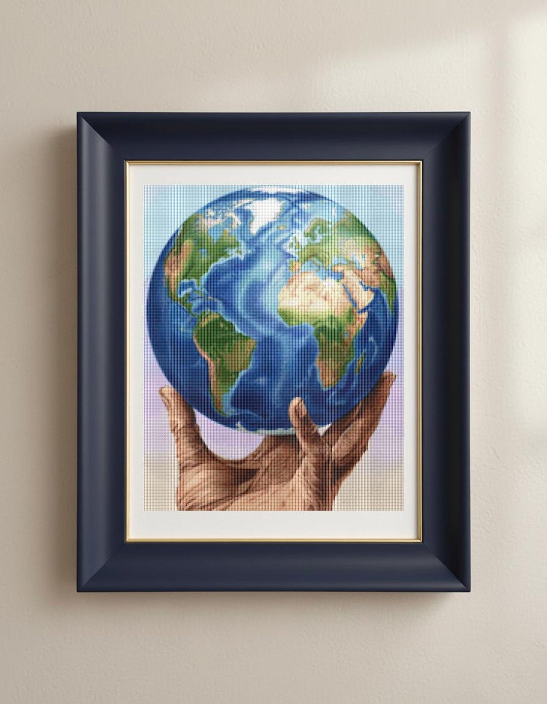 Planet Earth. Cross-stitch Pattern. Cross-stitching a Painting or Panel ...
