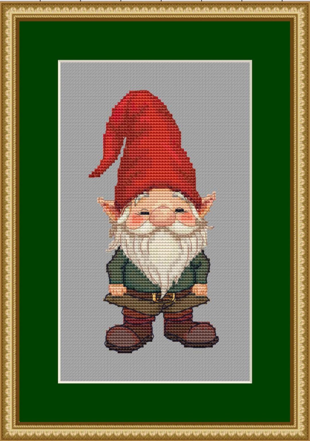 Little Red Riding Hood Dwarf. Cross-stitch Pattern. Cross-stitch on a ...