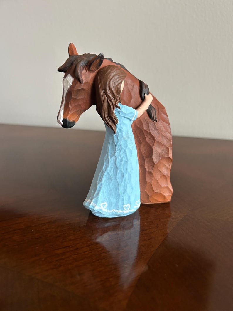 Custom Horse & Girl Figurine. Personalized Horse and Girl Ornament ...
