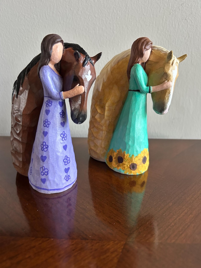 Custom Horse & Girl Figurine. Personalized Horse and Girl Ornament ...