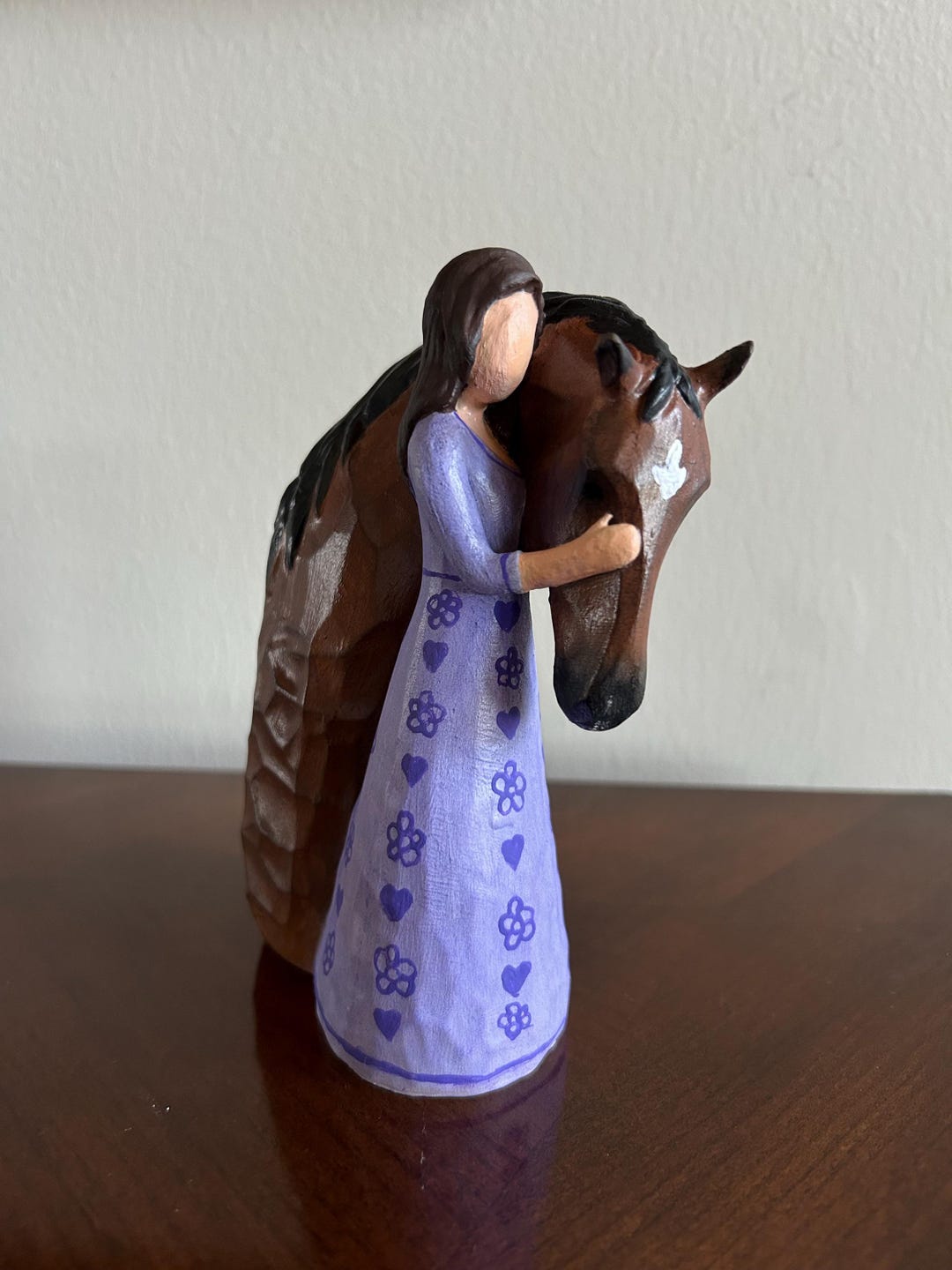 Custom Horse & Girl Figurine. Personalized Horse and Girl Ornament ...