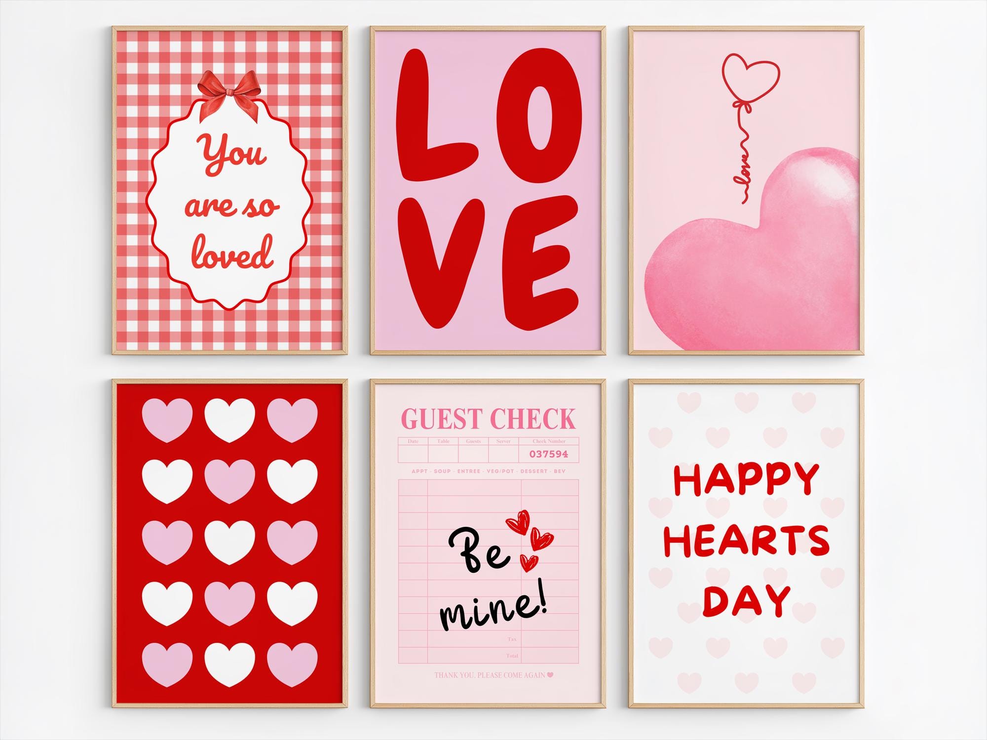 Valentines Day Gallery Wall Art: Bundle Set of 15 Prints, Romantic ...
