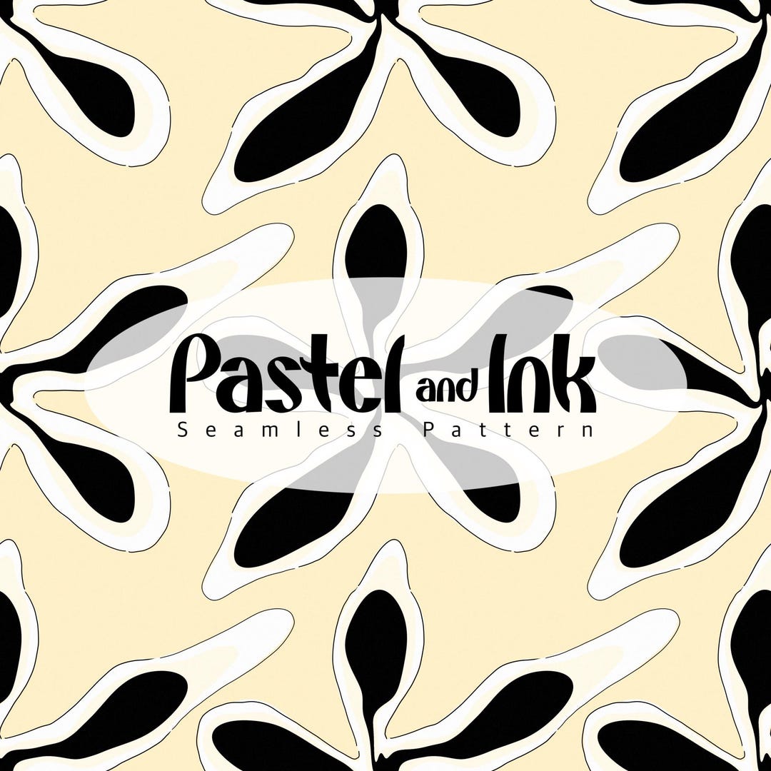 Seamless Abstract Liquid Bloom Pattern Hand Drawn Flowing Petals ...