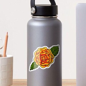 Original HAND DRAWN Marigold VINYL Sticker - Etsy