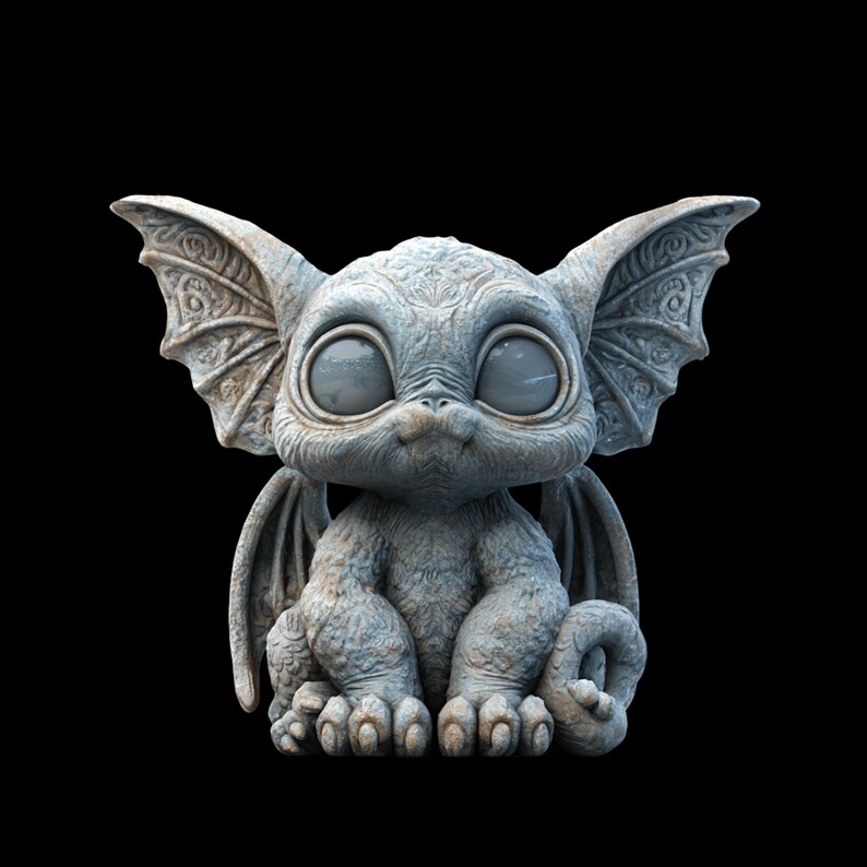 Chibi Stone Textured Gargoyles - Etsy
