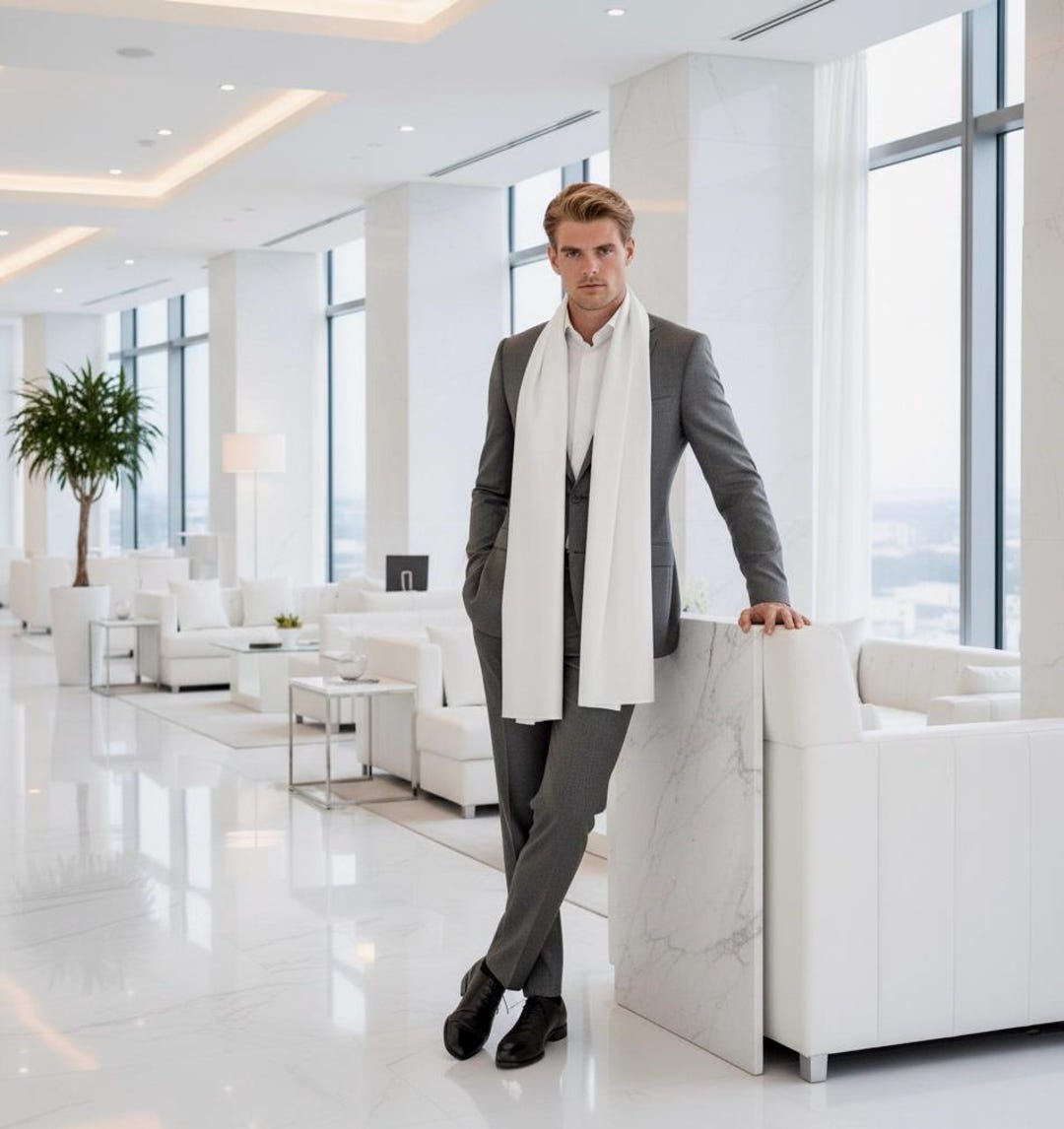 100% Silk Scarf Men 180 X 90 Cm Plain Color Men's Scarf Plain Silk for ...