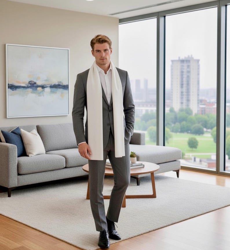 100% Silk Scarf Men 180 X 90 Cm Plain Color Men's Scarf Plain Silk for ...