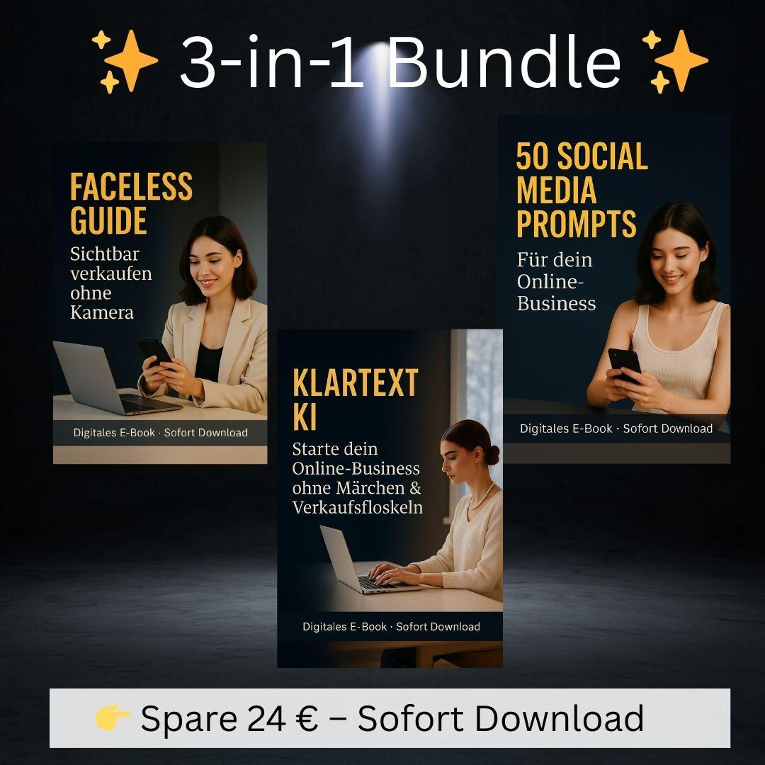 Visibility Bundle | 3 Digital E-books | Faceless Guide, Plain Text AI & Social Media Prompts ...