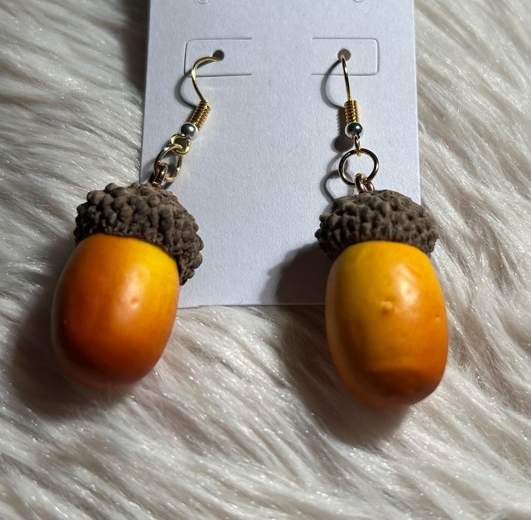 Real Acorn Head Acorn Silver-plated Hook Earrings - Etsy