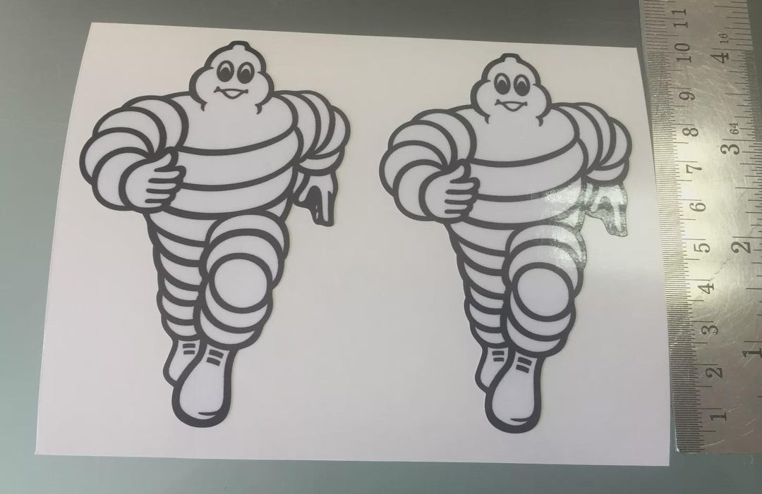 Michelin Man Stickers / Decals for Fork Front Mudguard X2 (95mm X 63mm ...