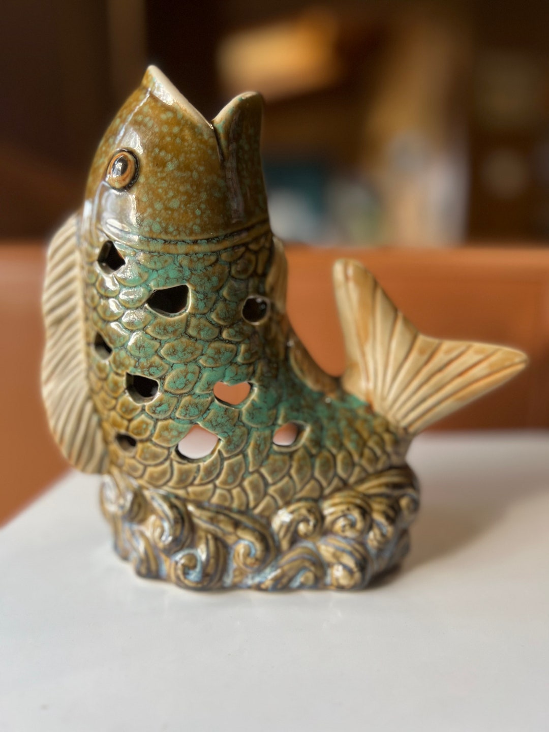 Ceramic Fish Tea Light Holder - Etsy