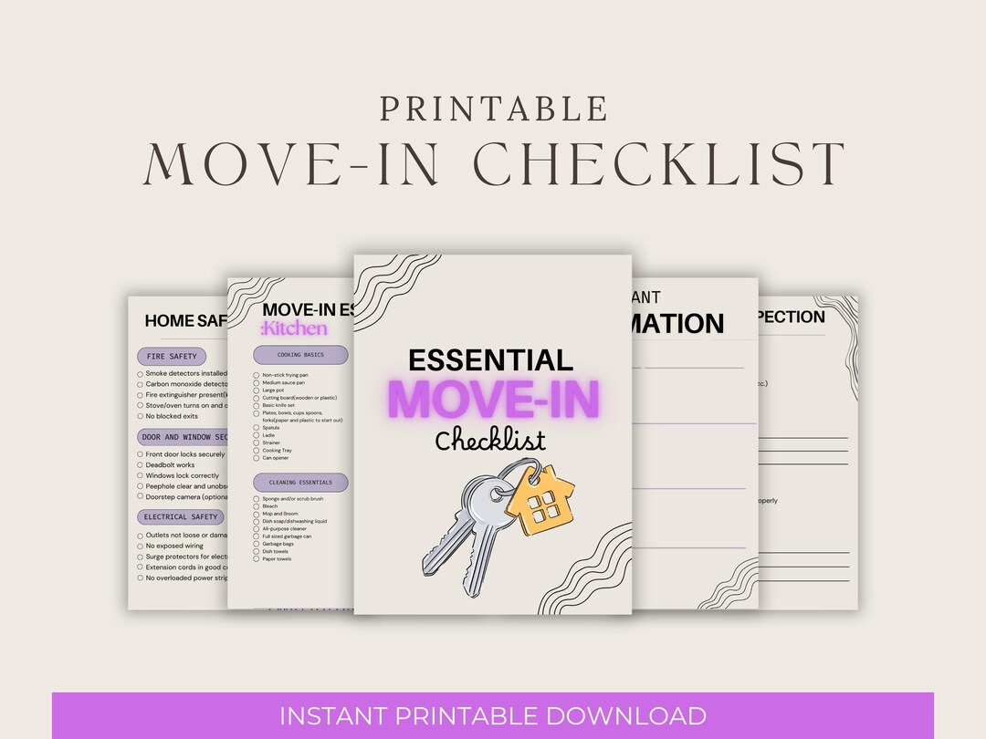 Move-in Checklist Printable Apartment Walkthrough Checklist Rental ...