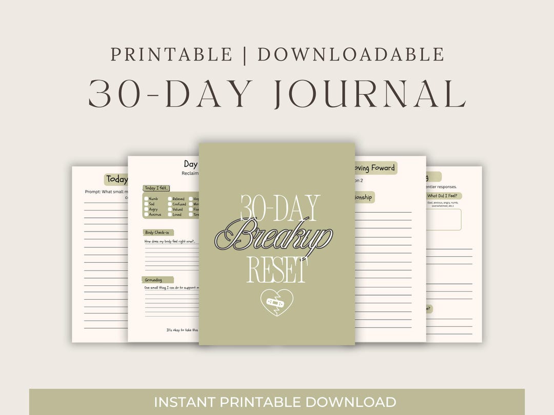 30 Days After a Breakup Journal Healing and Emotional Reset Planner ...