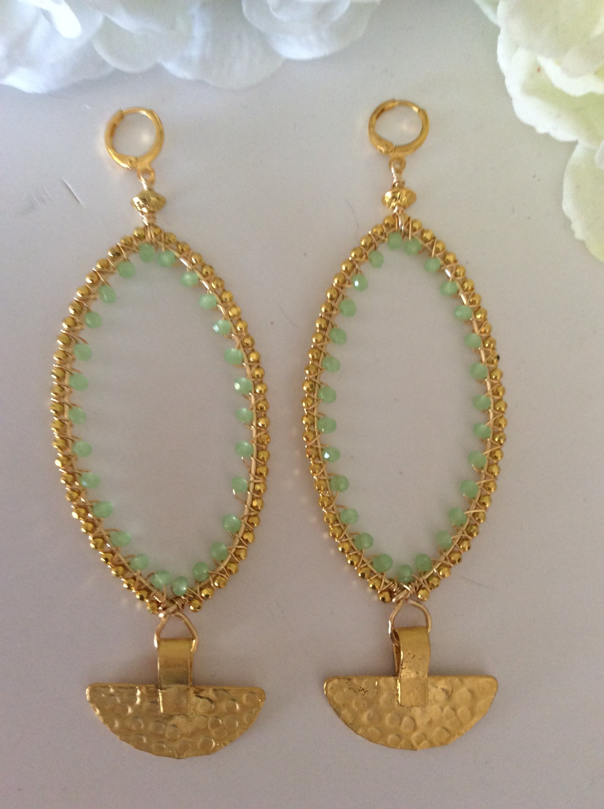 Wire Wrap Earring, Almond Shape Earring, Almond Dangle Earring, Ethnic ...