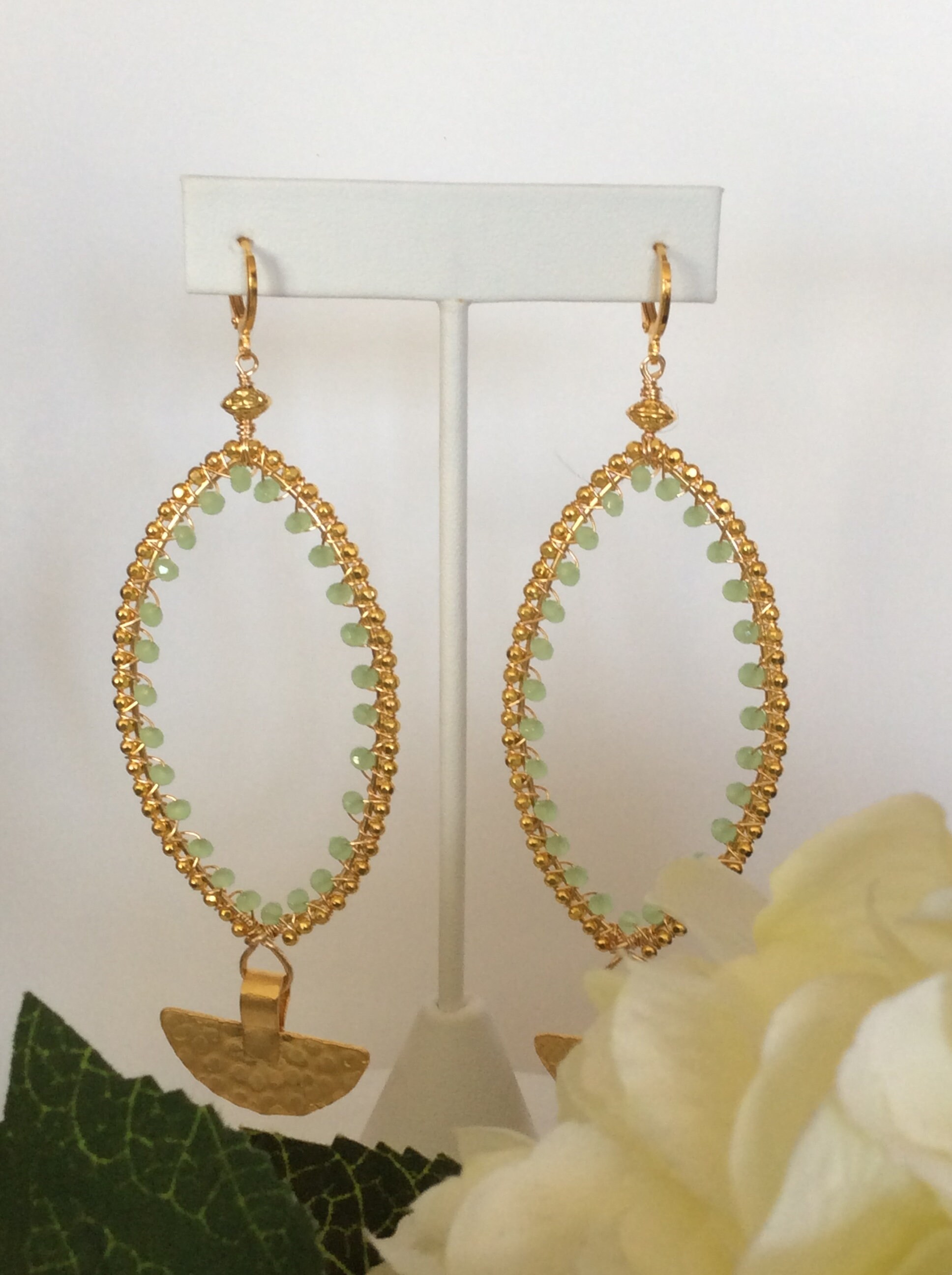 Wire Wrap Earring, Almond Shape Earring, Almond Dangle Earring, Ethnic ...
