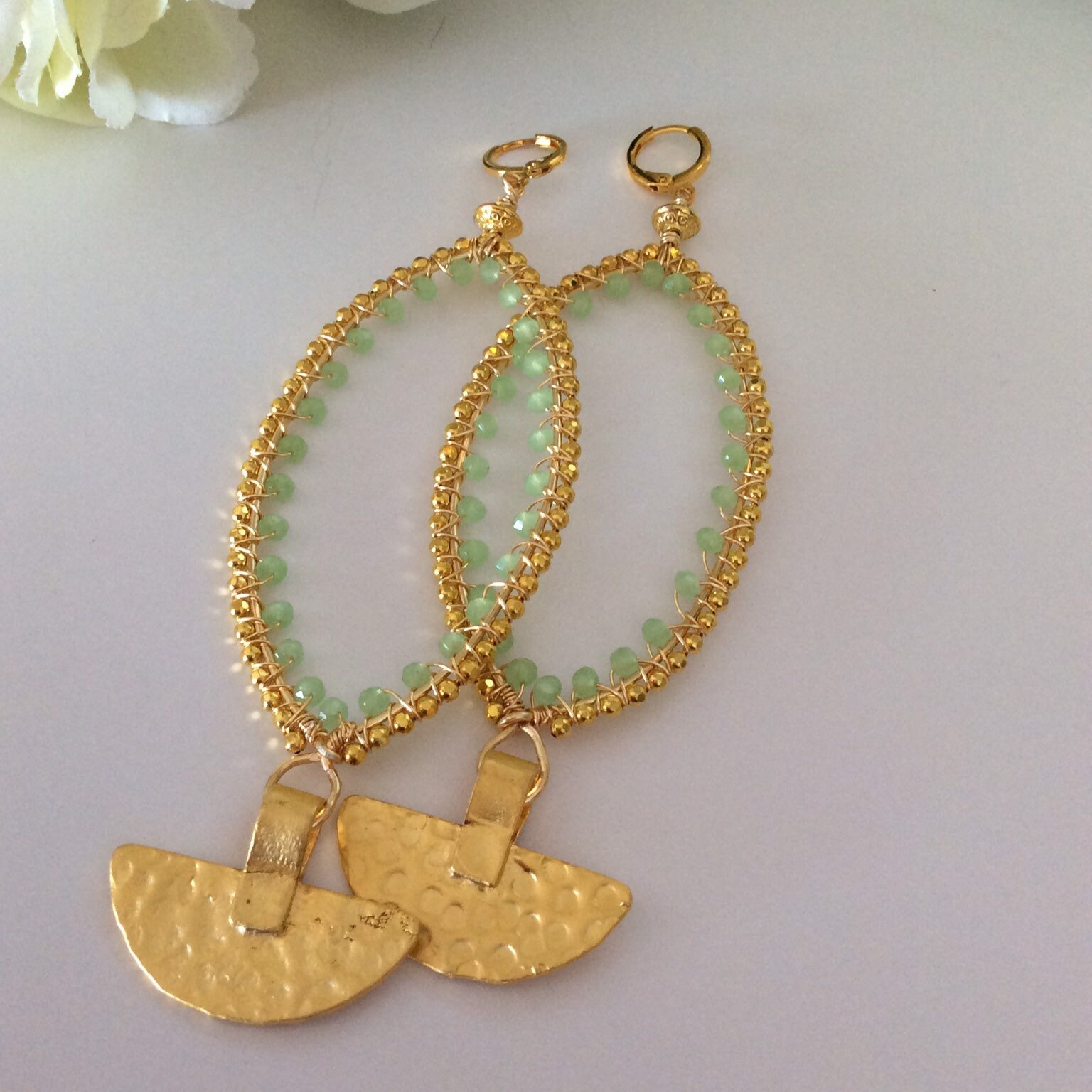 Wire Wrap Earring, Almond Shape Earring, Almond Dangle Earring, Ethnic ...