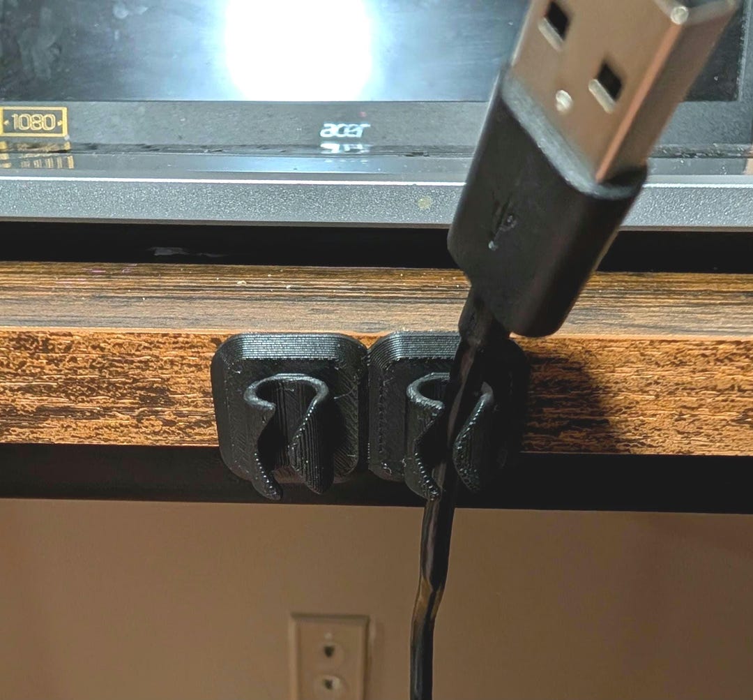 Desk Edge Cable Clips – Keeps Charging Cables From Falling – Desk Cable ...