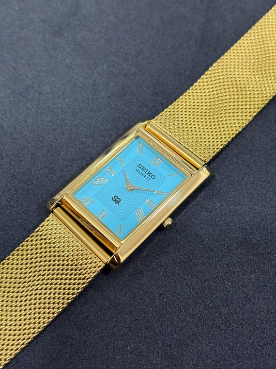 Classic Vintage Seiko Tank Style Watch, Gold Tone Cas… - Gem