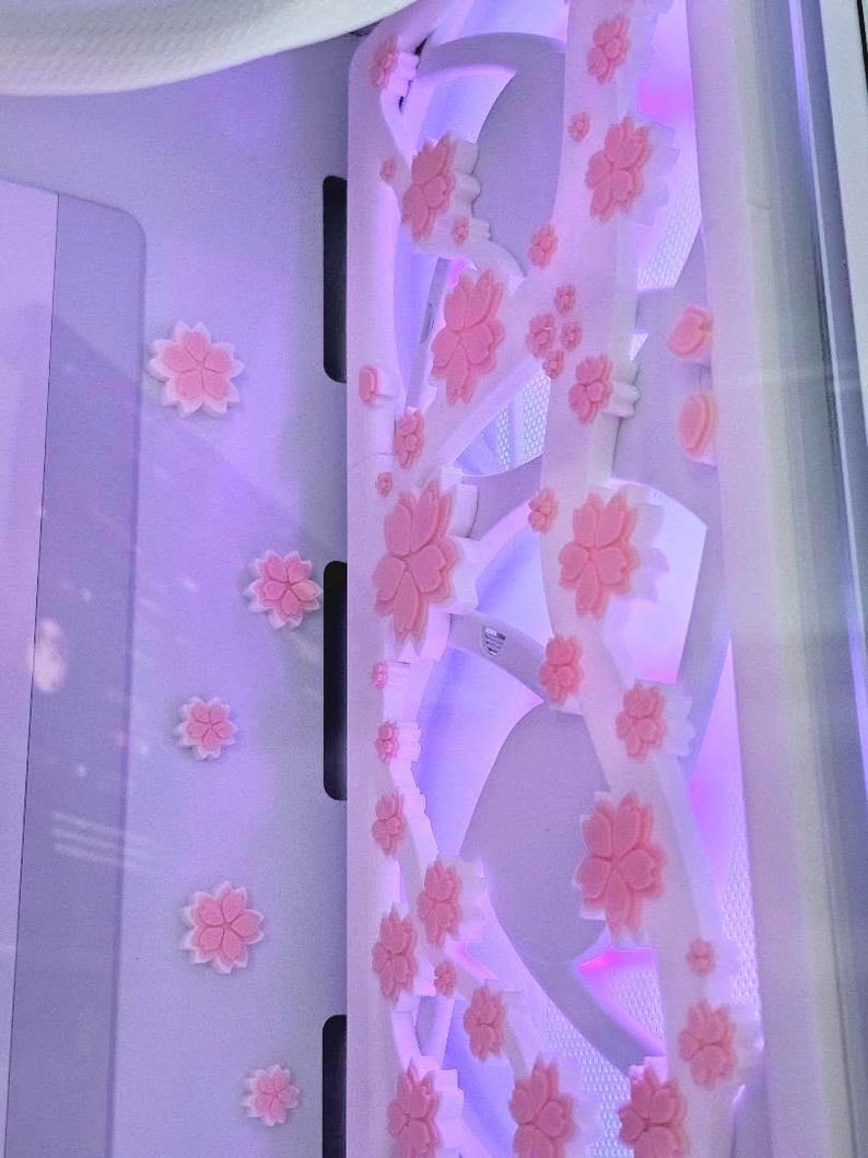 Sakura Cherry Blossom Magnetic Triple Fan Grill: 360mm/420mm PC Case ...