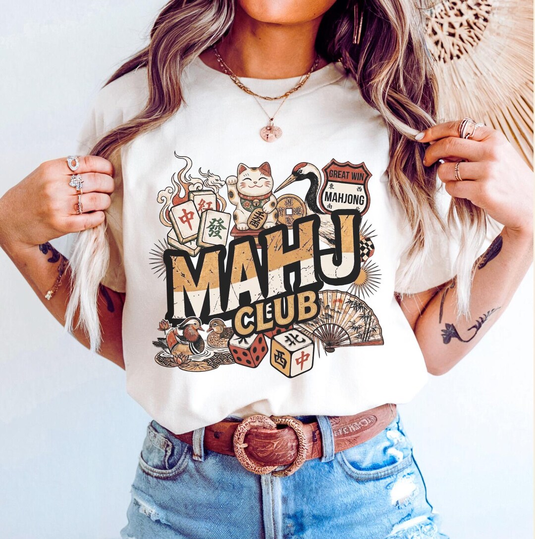 Mahjong Shirt, Comfort Colors Mahj Club T-shirt, Mahjong Gift, Board ...