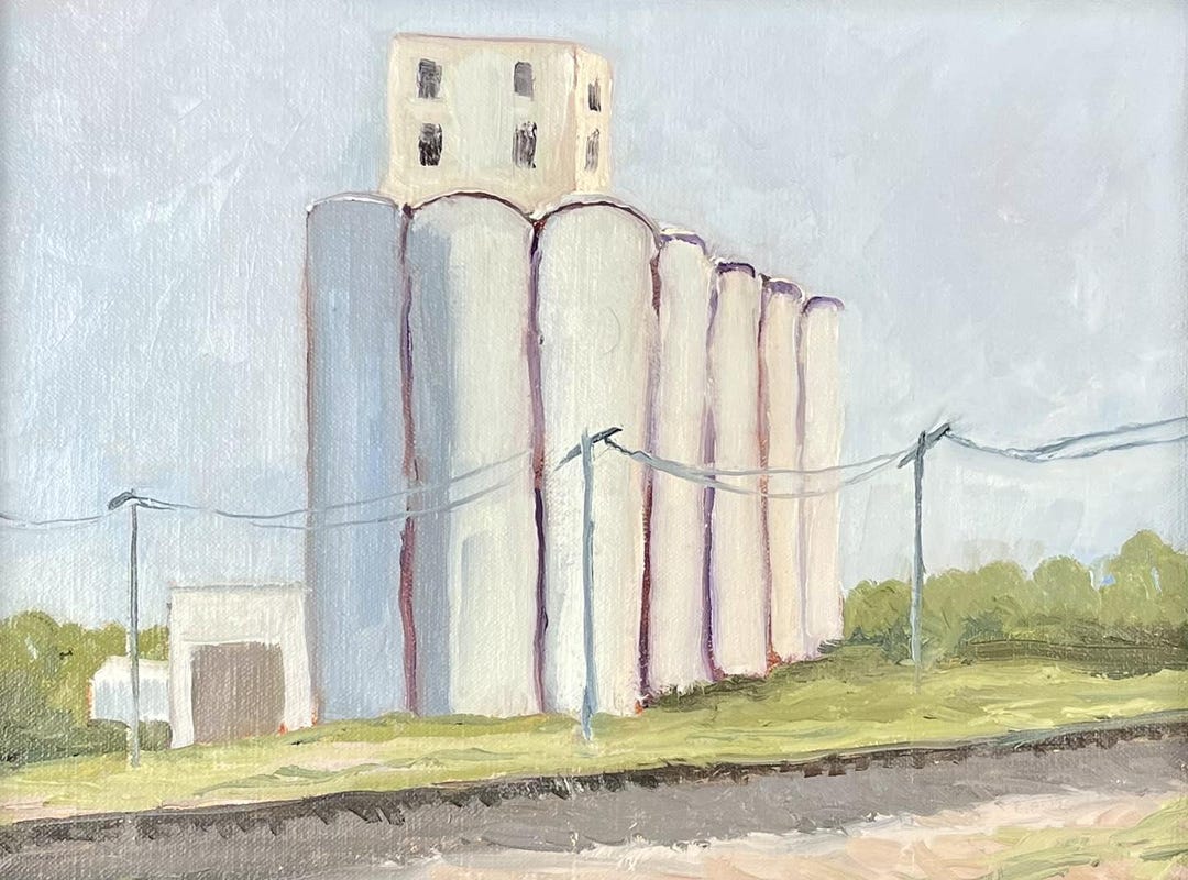 Frisco Grain Elevator, Oil on Linen Panel, 9" X 12" (plein Air) - Etsy