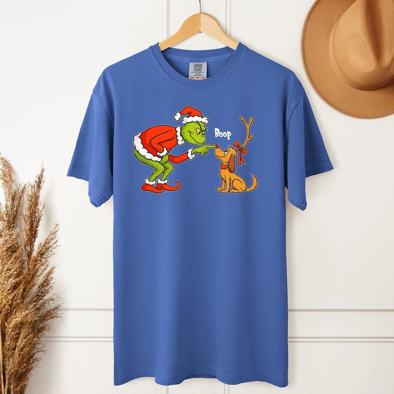 Grinch Boop Reindeer Dog Shirt, Christmas Dog Boop Nose, Dog Boop Nose ...