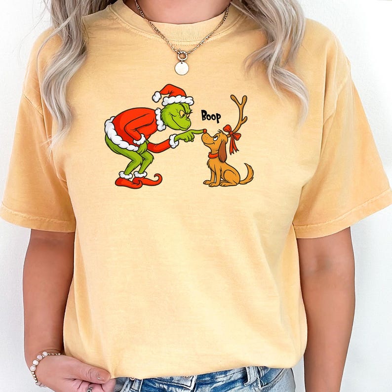 Grinch Boop Reindeer Dog Shirt, Christmas Dog Boop Nose, Dog Boop Nose ...