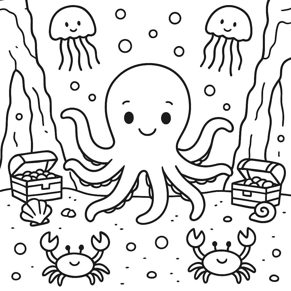 Ocean Adventure Coloring Pages for Kids - Dolphins, Sea Turtles, Whales ...