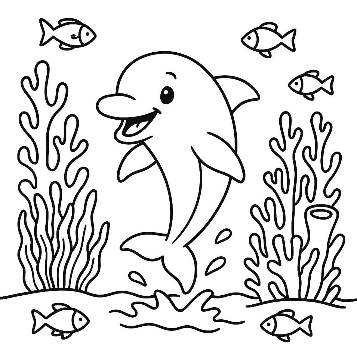 Ocean Adventure Coloring Pages for Kids - Dolphins, Sea Turtles, Whales ...