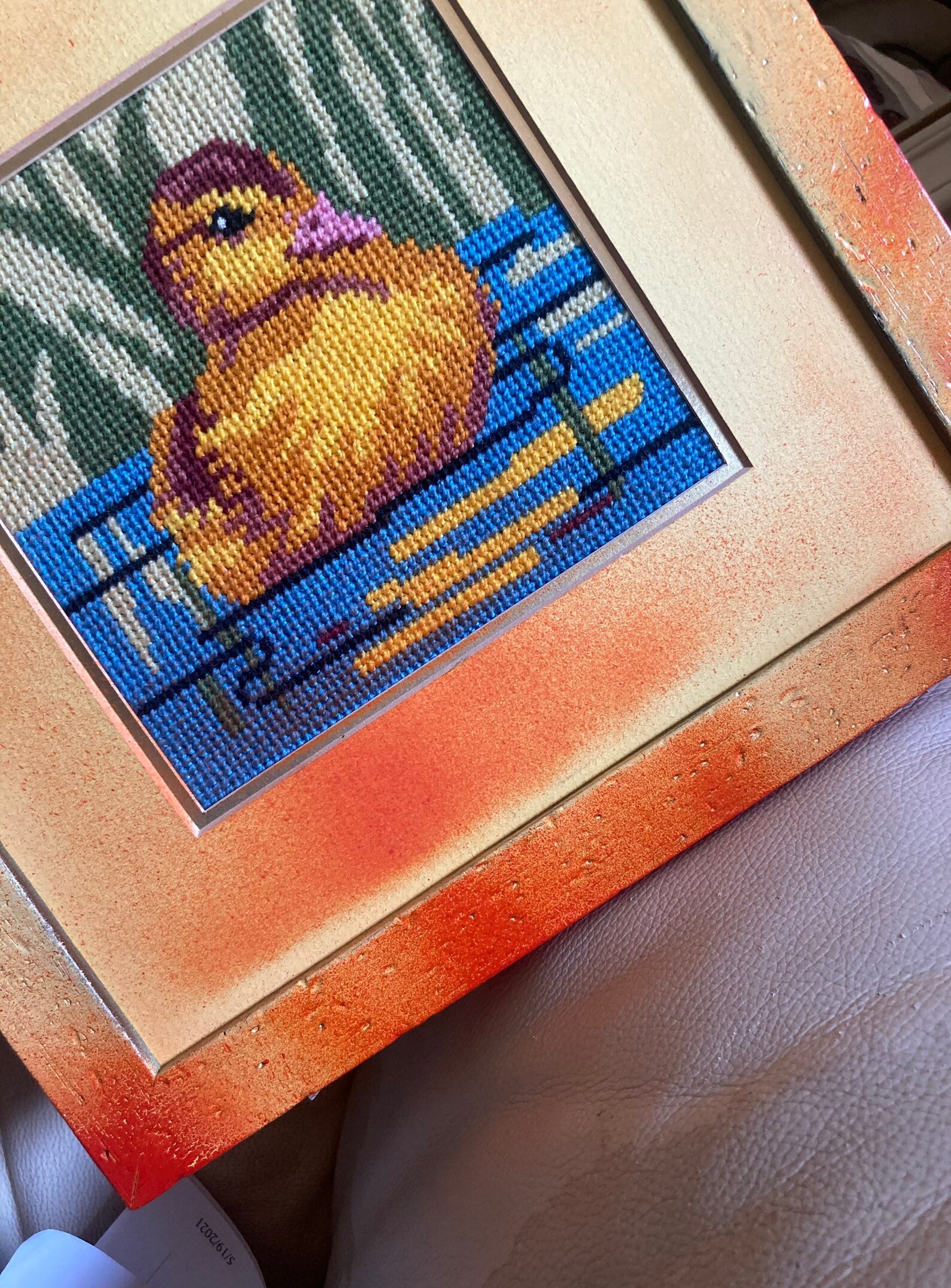 Vintage Needlepoint Duck Matted Framed - Etsy