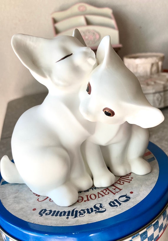 Vintage Fine Bone China White Siamese Kittens Figurine/george | Etsy