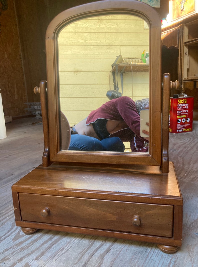 Vintage Ethan Allen Nutmeg Maple Wood Shaving Mirror - Etsy