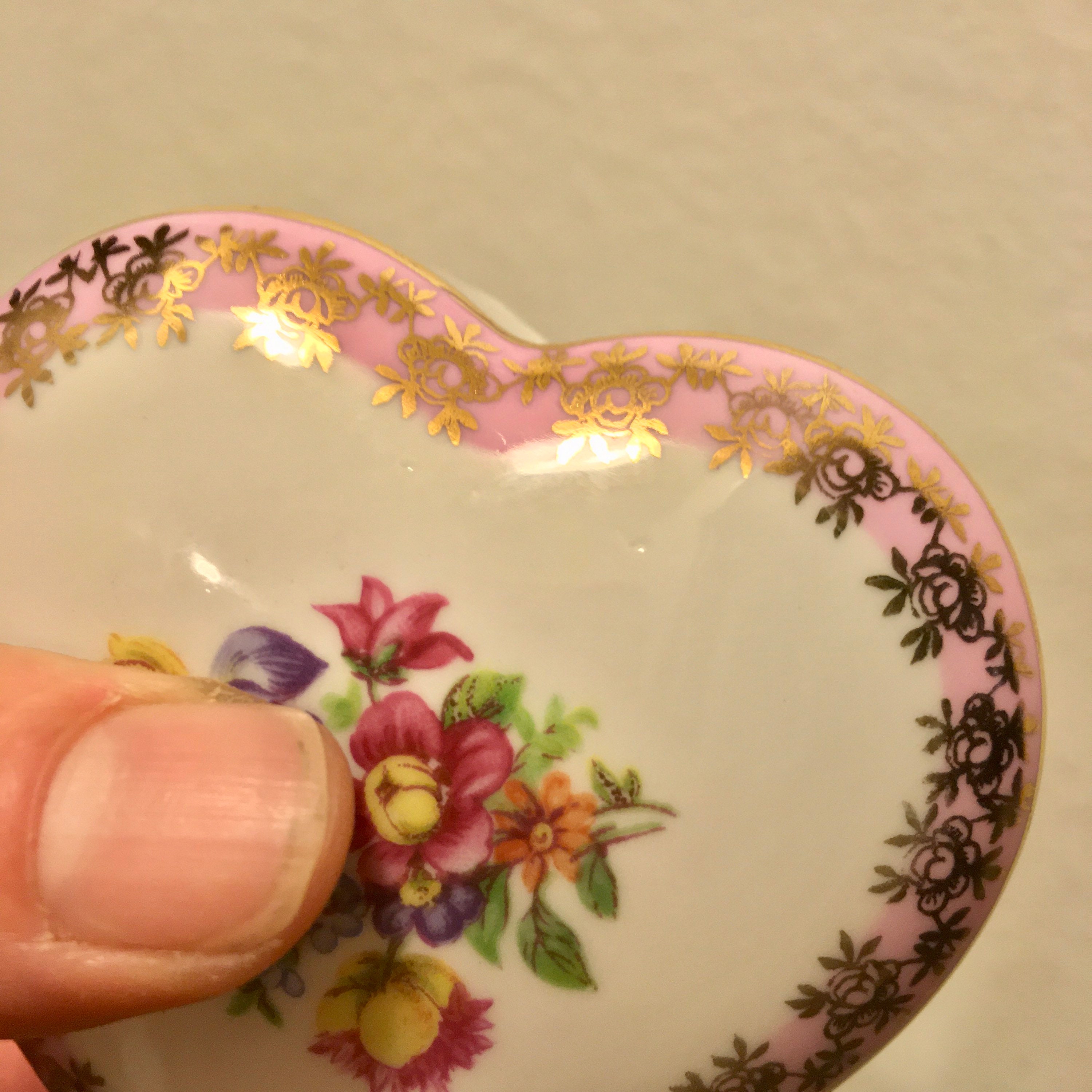 Vintage Dresden China Porcelain Rose Print 24 K Gold Trim - Etsy Singapore