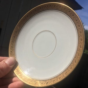 Goa France Limoges Handpainted Porcelain Gold Trim Saucers - Etsy