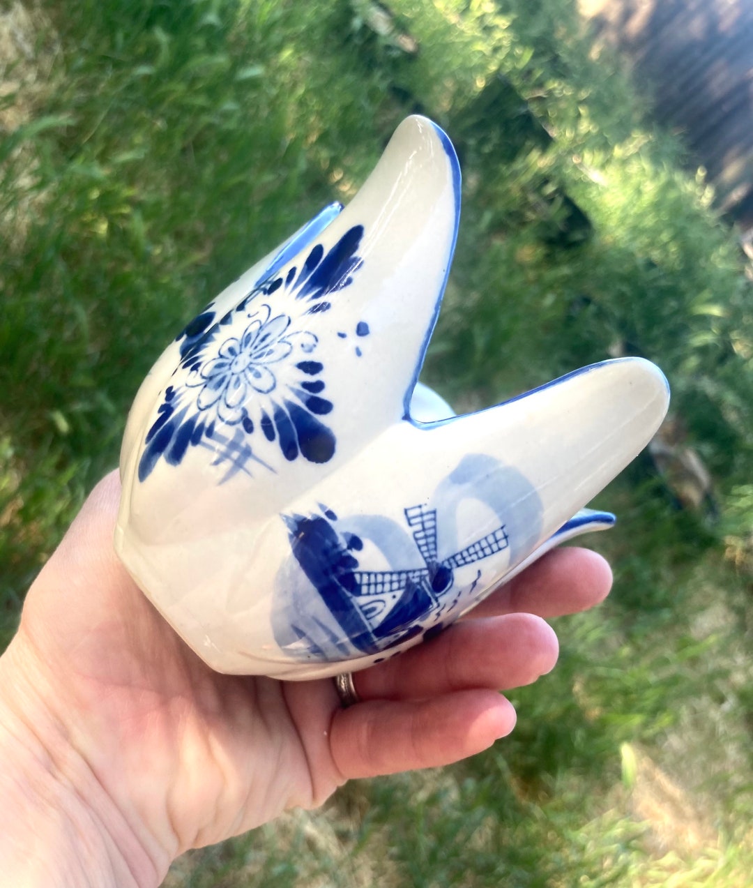 Vintage Blue Delft Porcelain Tulip Shaped Vase - Etsy