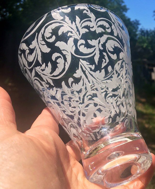 Vintage Clear Glass Filigree/scroll Print Candle Votives | Etsy