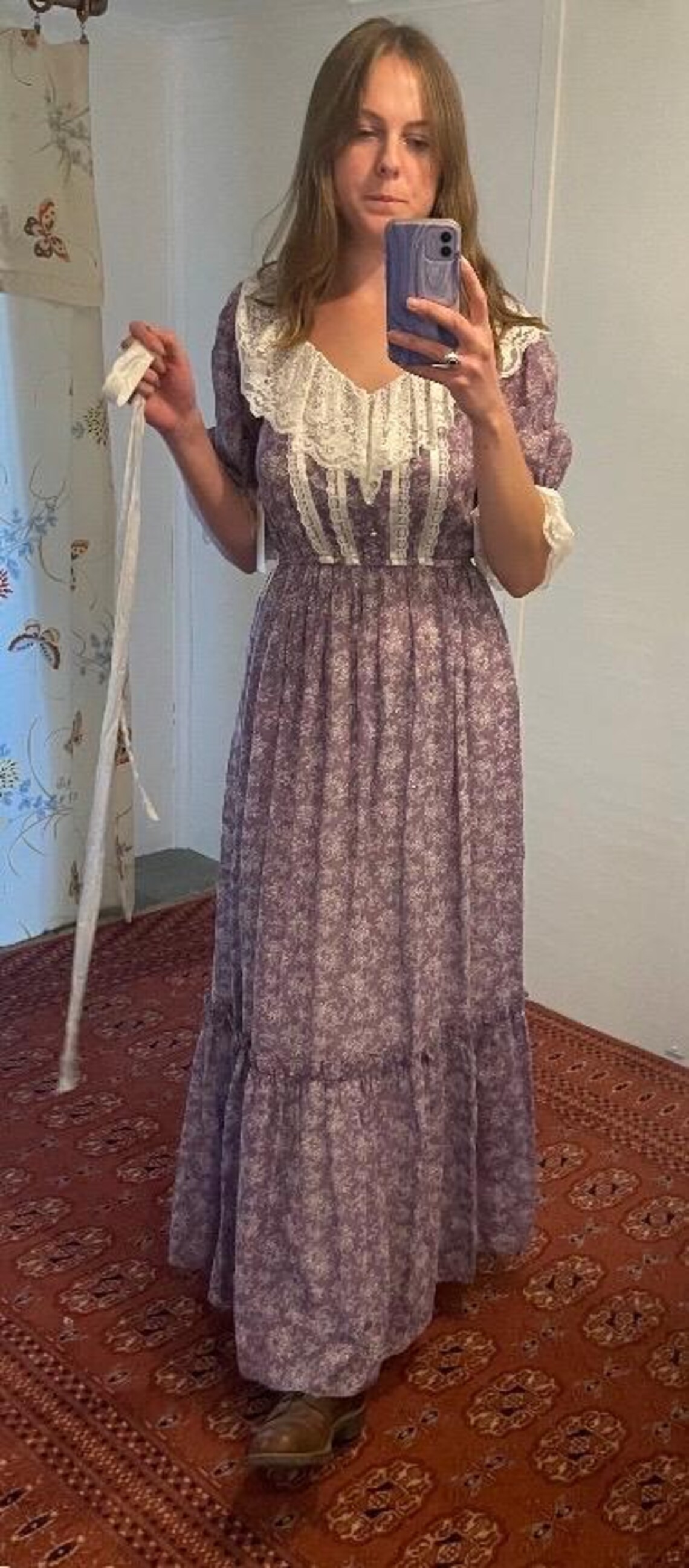 Vintage Gunnie Sax Lilac Prarie Dress, Florsl Cottage Dress - Etsy