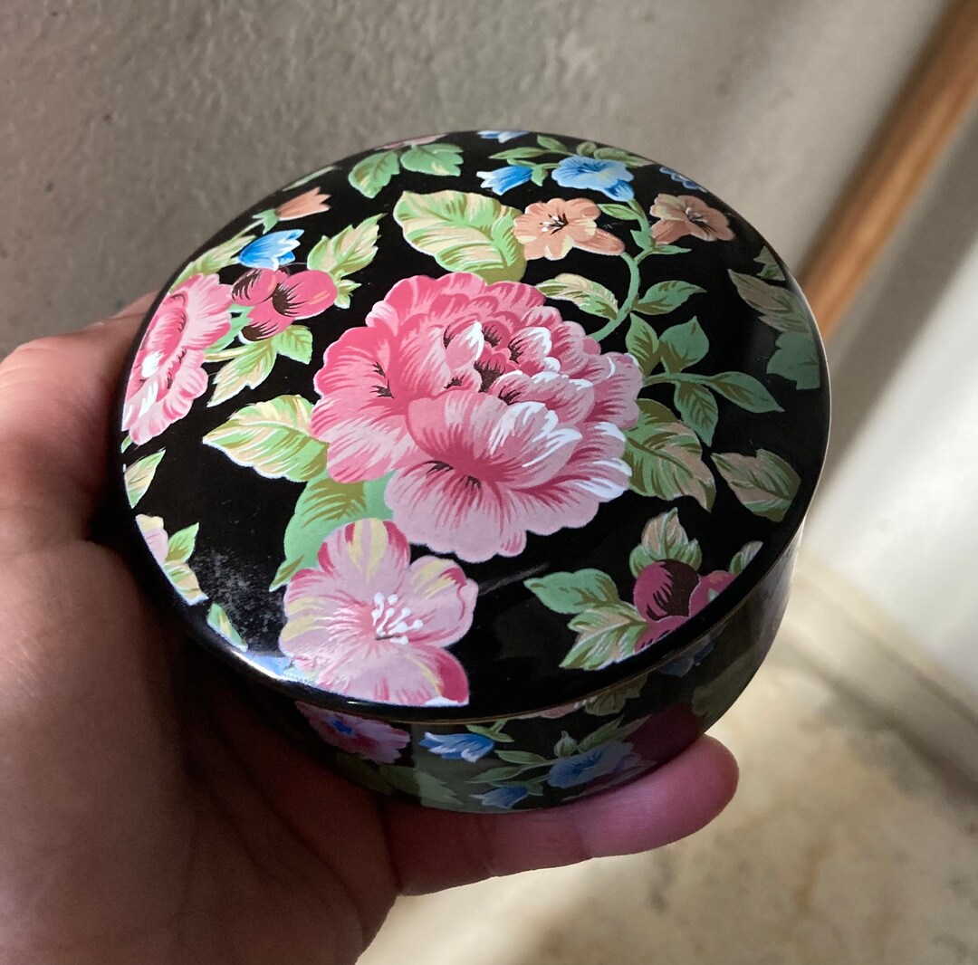 Vintage Otagiri Japan Tavistock Floral Garden Round Porcelain Trinket ...