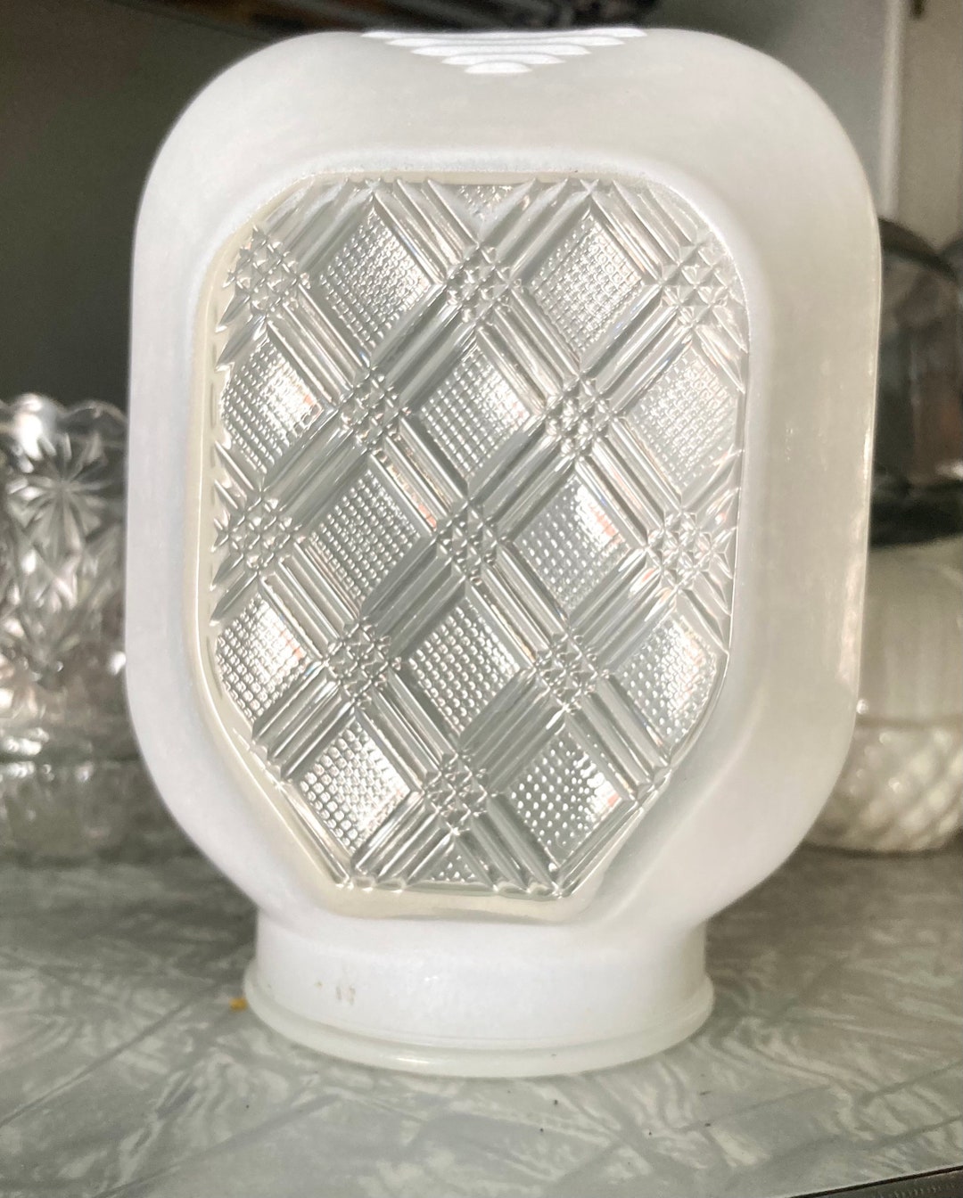 Vintage White Milk Glass Rectangular Lamp Shade - Etsy
