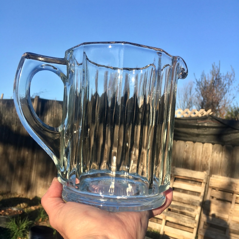 Clear Glass Pitcher - Etsy
