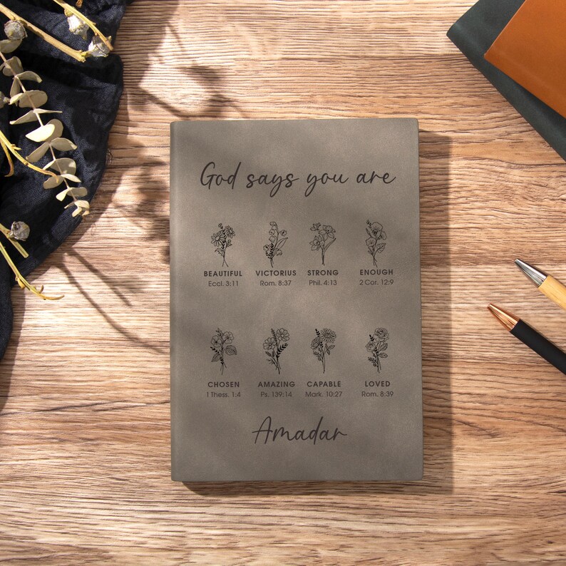 Personalized Spiral Bible Journal | Custom Name Scripture Notebook ...
